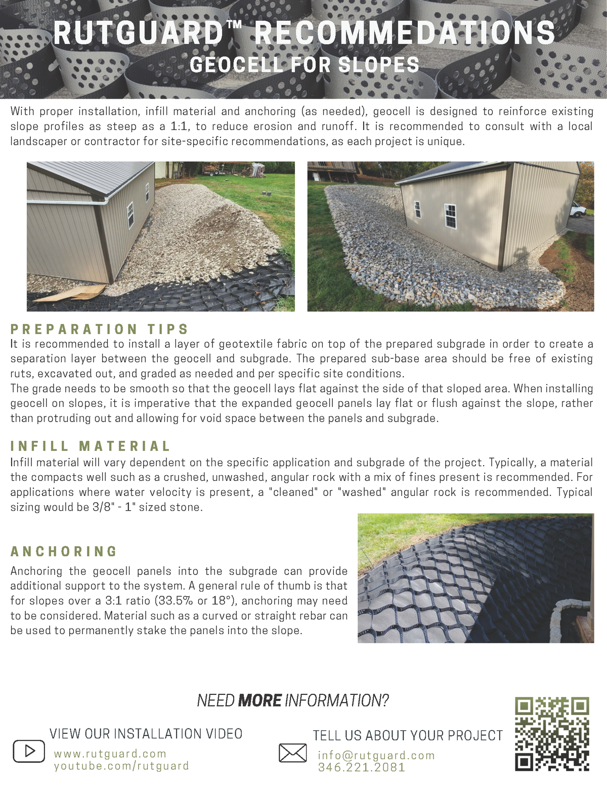 RutGuard Recommendations - Sloped Applications for Geocell Installatio